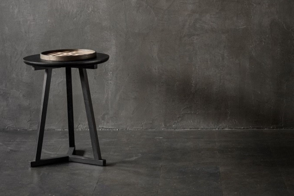 Ethnicraft Oak Tripod Side Table 46cm | Side Tables | Cuchi